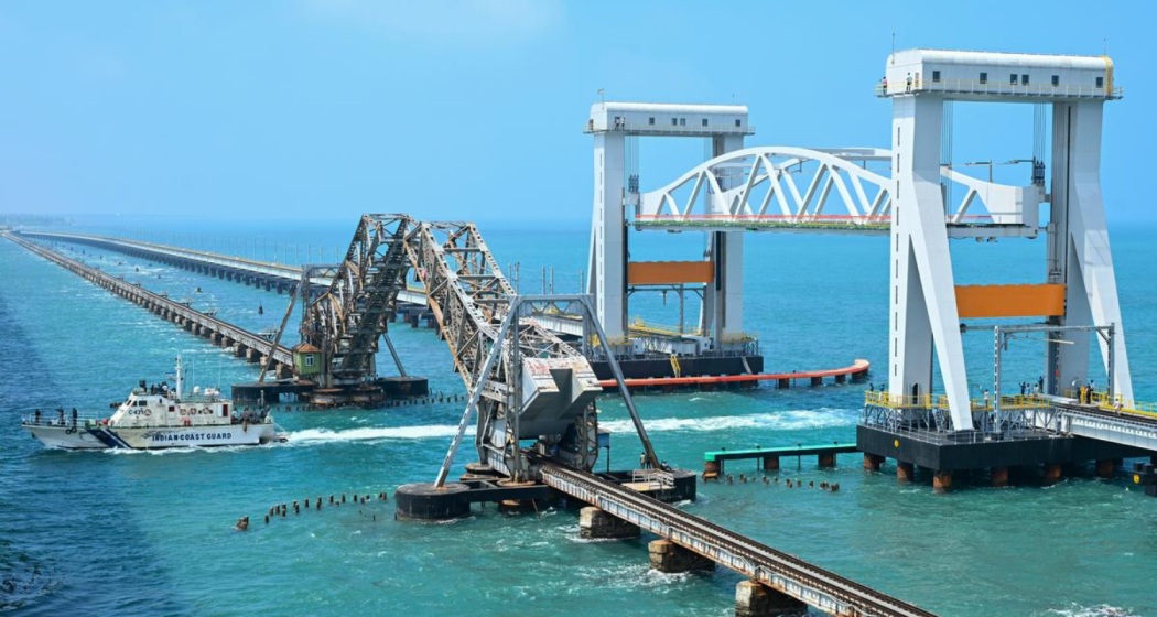 India’s first vertical lift sea bridge opens in Tamil Nadu